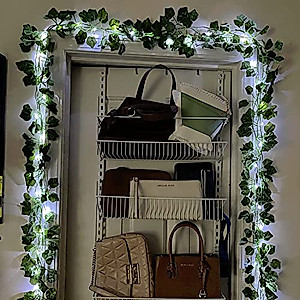 Mandy's 12pcs Fake Vines Artificial Ivy Leaves, Silk Ivy Garland Hanging Plants for Home Kitchen Wedding Wall Decor