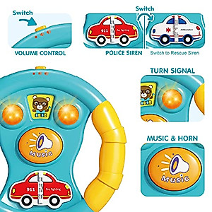 TOY Life Baby Toy Keys with Steering Wheel Toy - Toy Key for Toddler and Infant and Kids Steering Wheel - Play Keys Toys - Baby Musical Light Up Toys for Babies 18 Months (Car Keys & Steering Wheel)