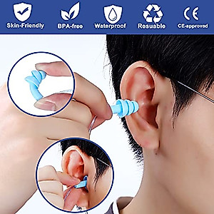 BESSELING Ear Plugs for Sleeping Noise Reduction Ear Plugs 6 Pairs Comfortable Silicone Ear Plug Sound Blocking Earplugs for Sleep Snoring Swimming Concert Musician Construction Shooting (6pack)
