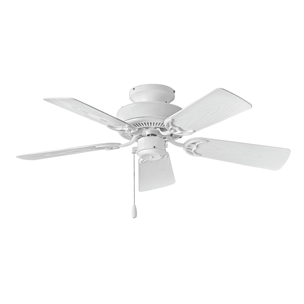 Hinkley Cabana 36" Small Outdoor Ceiling Fan No Light - Wet Rated Outdoor Ceiling Fans for Patios - Low Profile Ceiling Fan Without Light, Appliance White