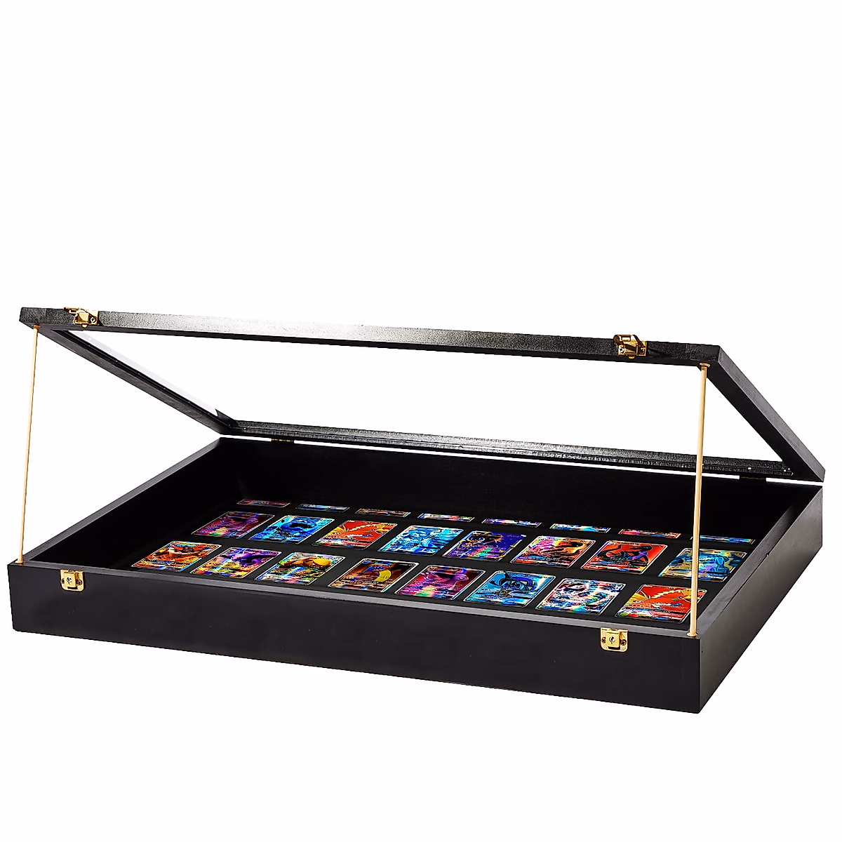 PENNZONI Trade Show Display Portable Case, Clear Acrylic Box for Pastry Display, Display Case for Exhibits w/Wooden Dowels | Black No Felt