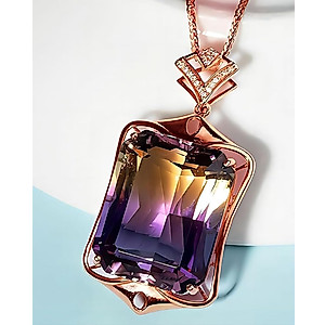 Natural Multi Color Tourmaline Gemstone Fashion Necklace Pendant For Women, Sterling Silver, 18K Plated, 18’’ Chain, Beautiful Gift For Mom, Wife, Girlfriend, Daughter, Sister