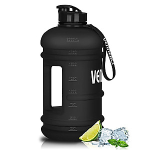 VENNERLI Half Gallon Water Bottle 2.2L Large Sports Water Bottle with Handle 74oz BPA-free Reusable Plastic Water Jugs Leakproof Hydro Bottle for Gym Yoga Travel Camping Cycling Outdoor Sports