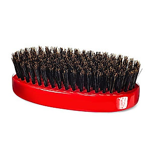 Torino Pro Wave Brush #1000 - By Brush King - Medium Hard Oval Palm/Military 360 Waves Brush Red