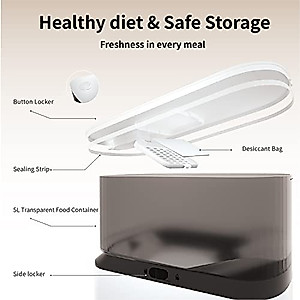 Vinticc Automatic Timed, Pet Dry Food Dispenser for Cat and Dog, WiFi Cat Feeder with APP Control, 20 Portions, 1-6 Meals Per Day, Up to 10s Meal Call