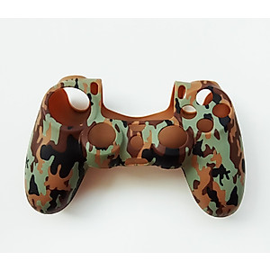 Hikfly Silicone Gel Controller Cover Skin Protector Compatible for Sony PlayStation 4 PS4/PS4 Slim/PS4 Pro Controller (2X Controller Cover with 8 x FPS Pro Thumb Grip Caps)(Brown,White)