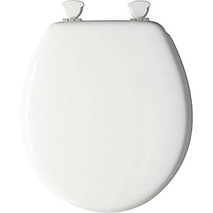 UYSB Beveled Edge Molded Wood White Round Toilet Seat Toilet seats Bathroom accessories Toilet seat Toilet seat cover Home improvement Toilet seat risers Sitz bath for toilet seat Toilet seats