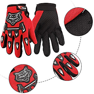 Frienda Motorcycle Gloves Power Sports Racing Gloves Riding Dirty Bike Gloves Winter Cycling Gloves for Riding Cycling Hiking Outdoor Sports(Red,7.09 x 3.55 Inches)