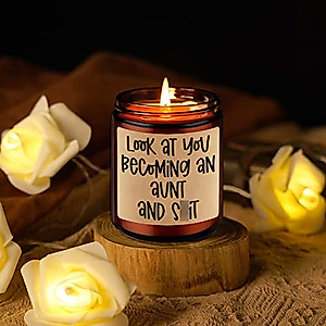 LEADO Scented Candles - Pregnancy Announcement for Best Friend, Sister - Baby Announcement Gifts for Aunt, New Aunt Gifts - Mothers Day, Baby Reveal Gifts for Aunt to be, Auntie, Promoted to Aunt