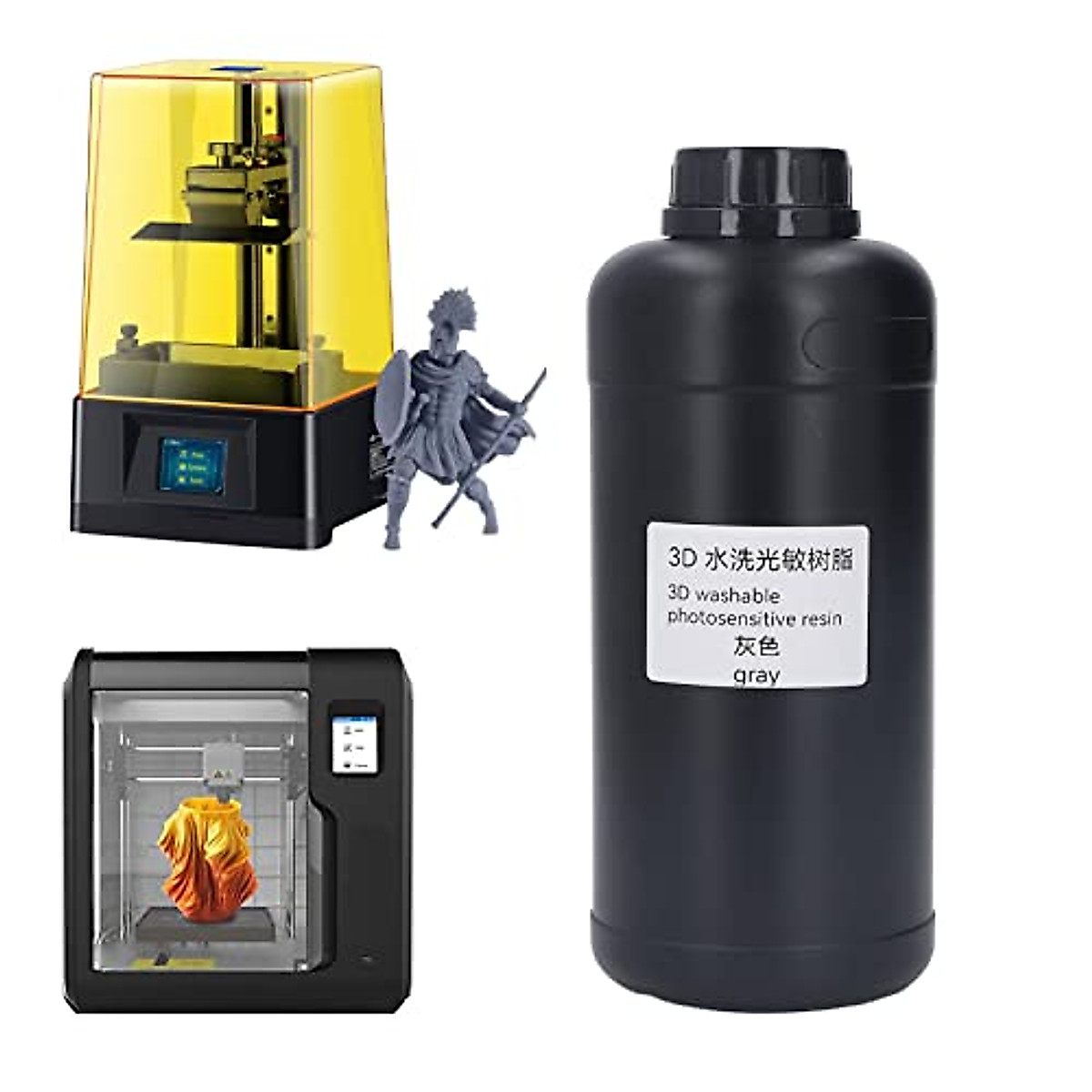 3D Print Resin, Fast Curing Speed 3D Resin Good Hydrophilicity Universal Washable Low Shrinkage for Dental Model(Grey)