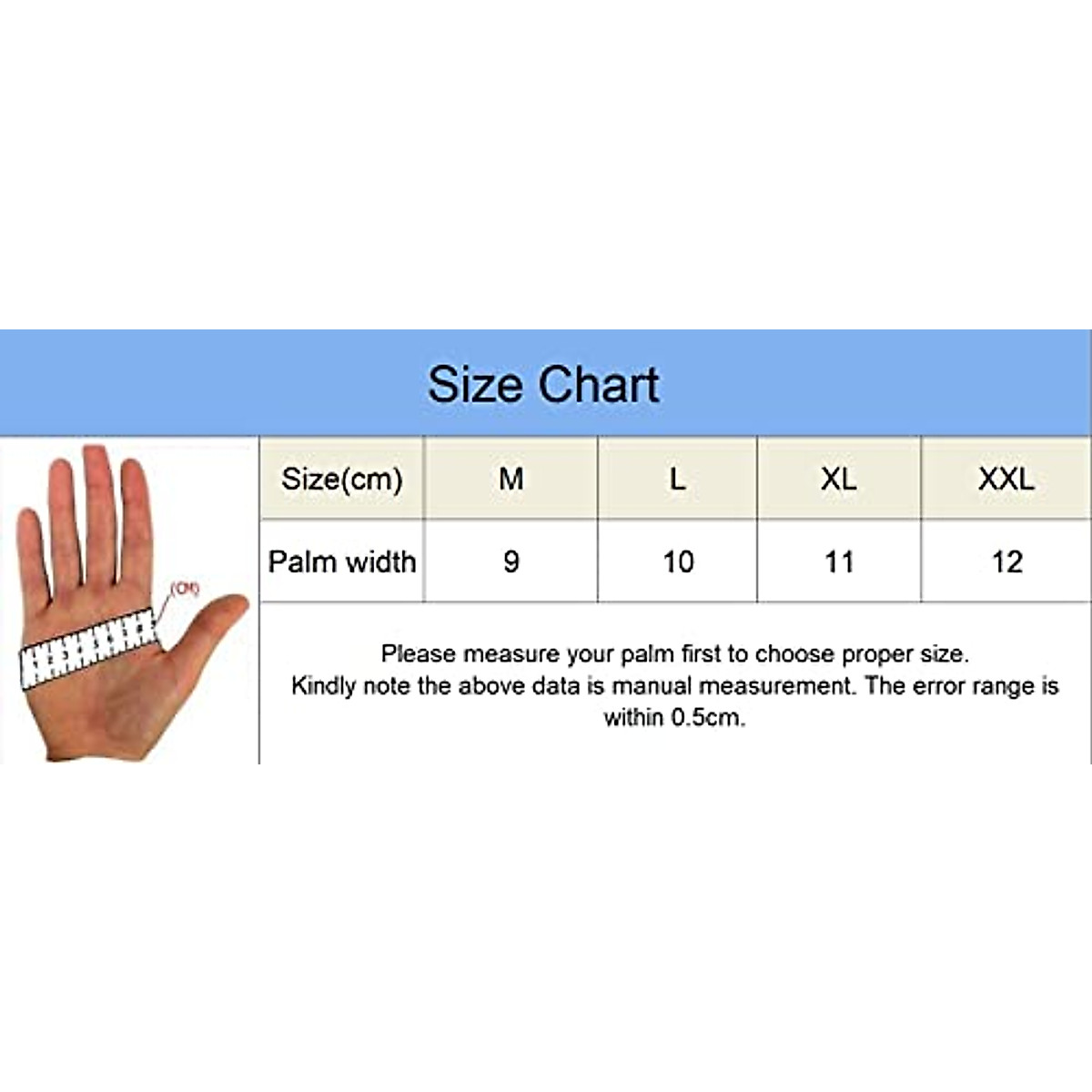 EXCEREY Bull Non-Slip MTB Motorcycle Biking Cycling Gloves Full Finger Off-Road Racing Gloves for Men Women & Mountaineering (Blue, L)