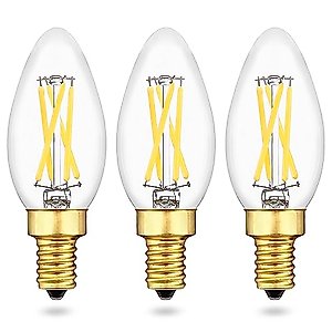B11 E12 LED Candelabra Bulbs 40W Equivalent, Dimmable LED Candle Light Bulbs, 4Watt 4000K Natural White, 3-Pack