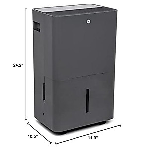 GE Smart Energy Star Portable Dehumidifier w/WiFi for Basement, Bedroom, Bathroom, Garage, Large Rooms up to 4500 Sq Ft, 50Pint w/Removable Bucket & Continuous Drain Connect for Auto/Manual Drainage
