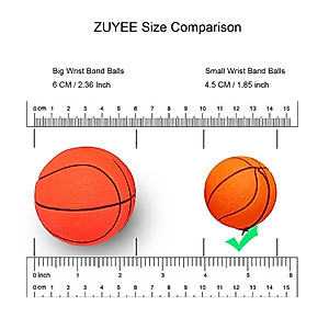 ZUYEE Wrist Return Ball 1.85 Inch (Not 2.36 inch) Sports Wrist Balls On A String Rubber Rebound Balls (Basketball, Baseball, Soccer) Wristband Toy for Children Kids Gift Exercise or Play (4 PCS)