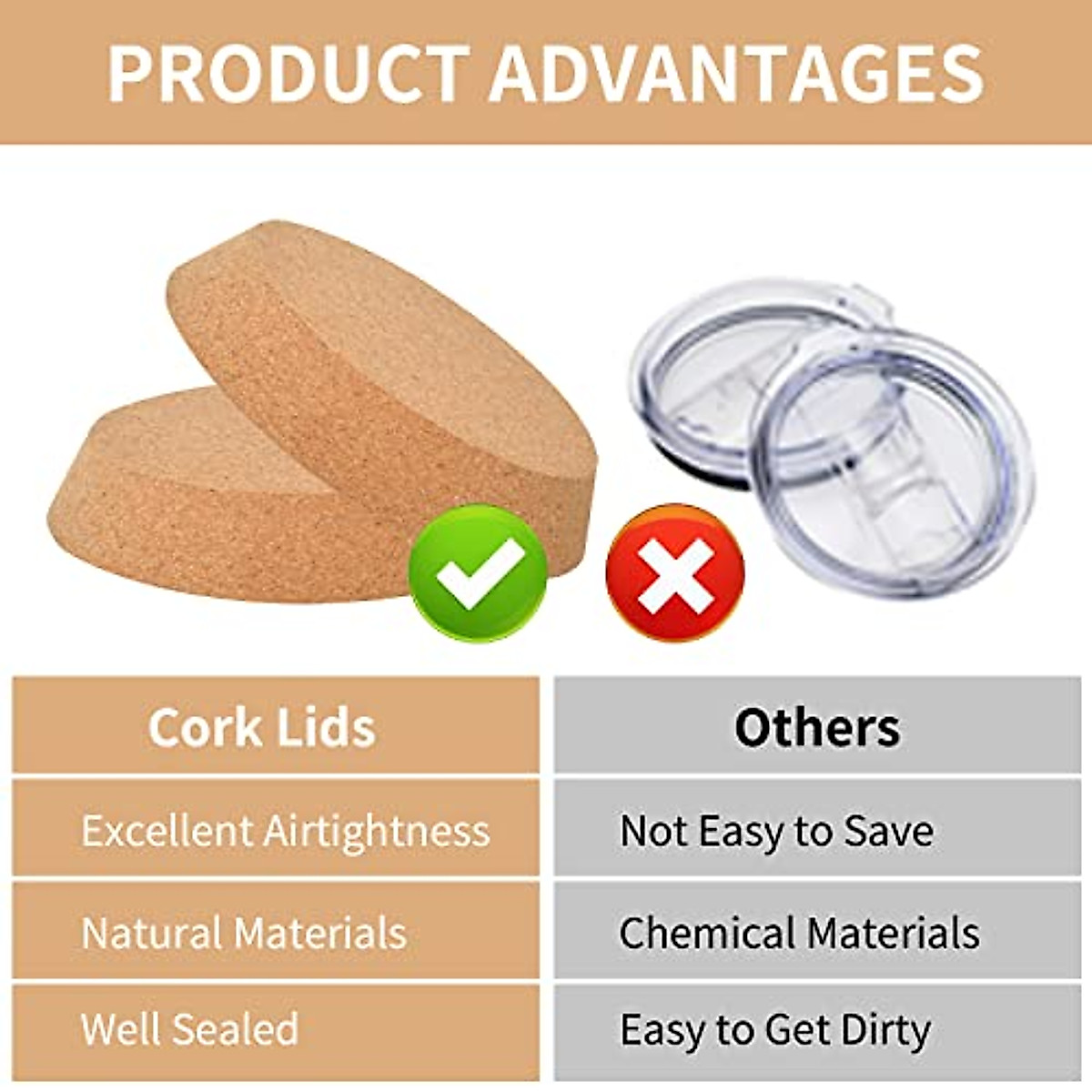 4 Pack Large Corks Lids 3.8-4.5 Inch Wood Jar Cork Lids Canning Lids Cork Bottle Lids Cork Lids Only for Kitchen Wedding Favor DIY Gift Baby Shower Canning Jars