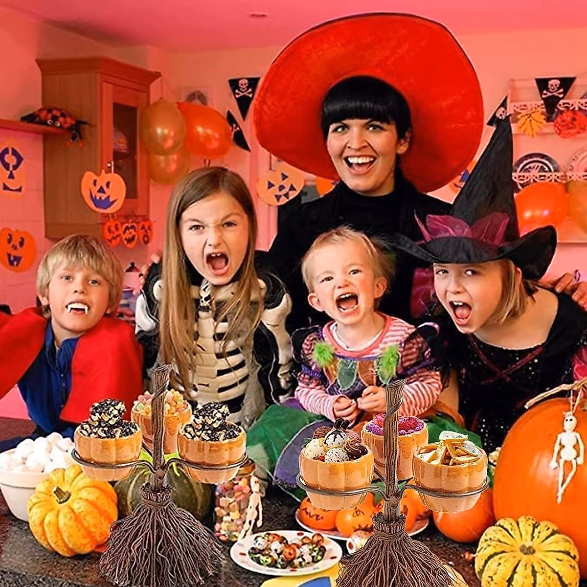 Sepanda Pumpkin Decor Broom Pumpkin Halloween Party Supplies Pumpkin Decorations Arrival time: Delivery Within 2-4 days (QFB-2)