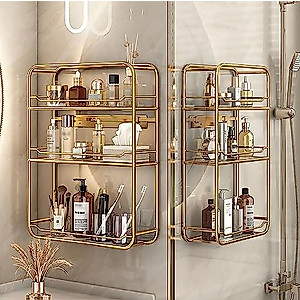 FZYUAN Bathroom Wall Cabinet Metal Medicine Cabinet Bathroom Cabinet Wall Mounted Over The Toilet Storage Cabinet Hanging Cabinet for Bathroom Livingroom Kitchen Cupboard,2 Level