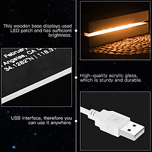 ALBK Custom Star Map - Personalized Star Constellation Map with Light Art Print Acrylic Plaque Led Gift for Special Date Couples Anniversary Engagement Birthday Heart Shape