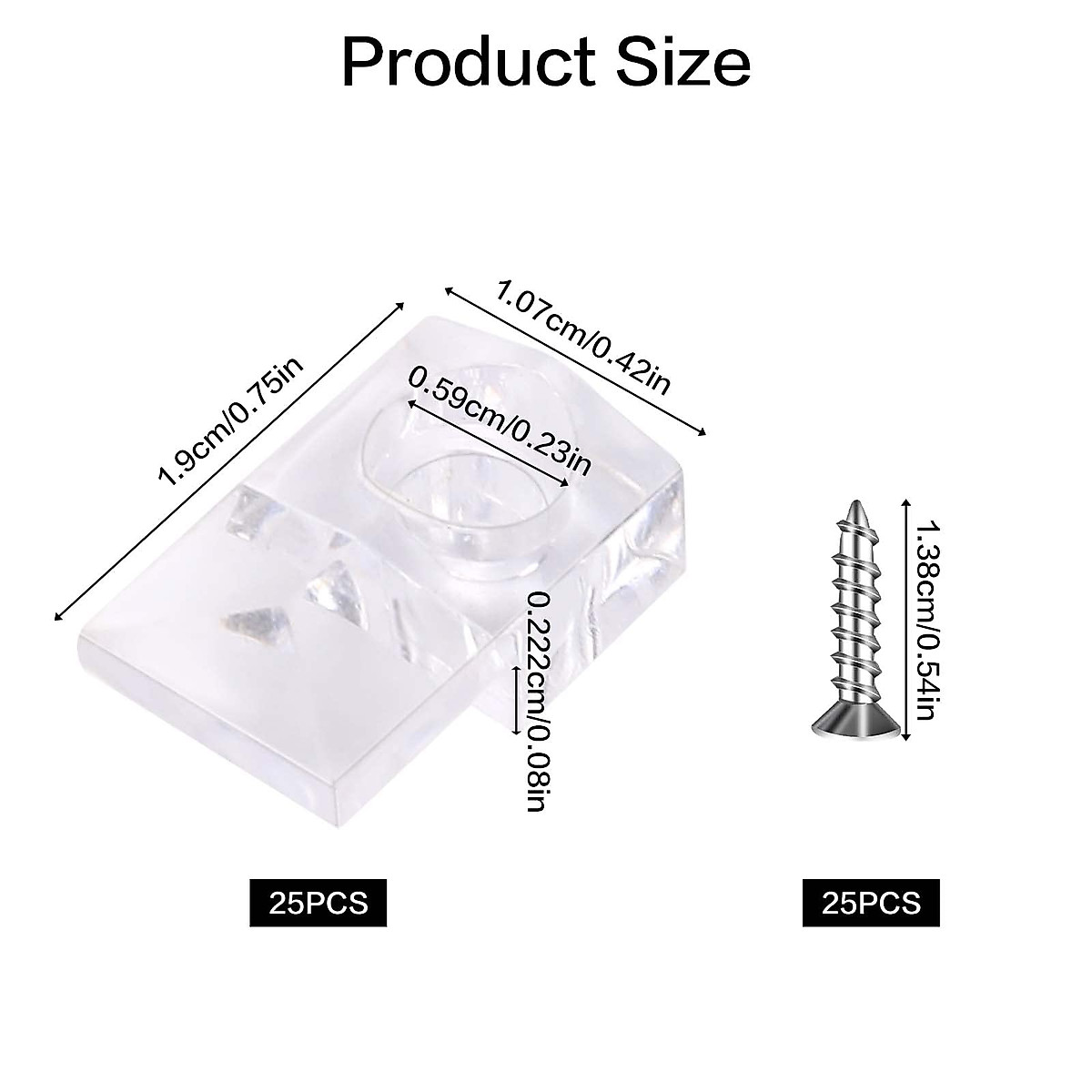 Mirror Holder Clips, 25 Sets Mirror Mounting Clips Kit, Glass Mirror Frame Retainer Clips, Mirror Brackets Mirror Hanger Clips for Frameless Mirror, Mirror Hanging Hardware with Screws for Wall Door