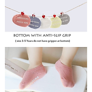 CHUNG Baby Grip Socks Boys Girls Toddler No Show Cotton Anti Slip Non Skid Invisable Summer Thin Low Cut,10 Pack, Solid Color,M