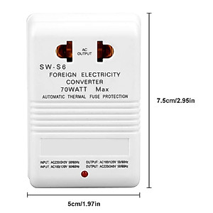 70W 110V/120V to 220V/240V StepUp& Down Voltage Converter Transformer (CN Standard Plug)