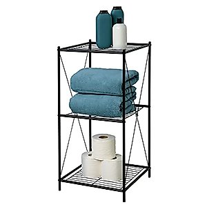 Zenna Home Floor Stand, Black Cross-Style
