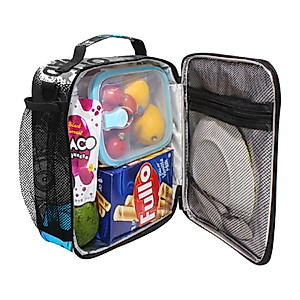 litebear Kids Lunch Box Boys Girls Insulated Lunch Cooler Bag Monster Truck Car Trace Reusable Lunch Tote Kit for School Travel