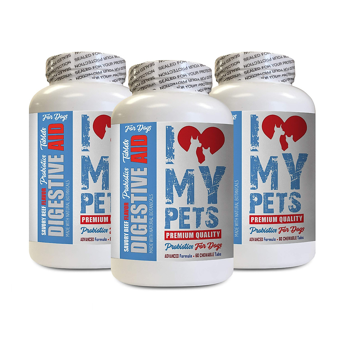 I LOVE MY PETS LLC Dog Digestive aid - Digestive AID for Dogs - PET PROBIOTIC Beef Liver Supplement - 180 Treats (3 Bottles)