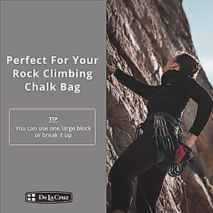 De La Cruz Magnesium Carbonate Gym Chalk - Weightlifting, Gymnastics and Rock Climbing Chalk - 1 Block