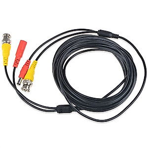 J-ZMQER 25ft Black Video Power BNC Cable Cord Lead Wires Replacement Compatible with Kguard CCTV DVR Security Cameras