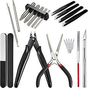 17 Pieces Metal Puzzle Tool Set Tool DIY Metal Model Kits Tools Tab Edge Cylinder Cone Shape Bending Assist Tools for 3D Metal Jigsaw Puzzles Assembly Basic Model Building, Repairing and Fixing