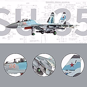 Lose Fun Park 1：100 SU-35 Fairchild Republic Metal Model Airplanes Diecast Military Plane Model Fighter Model Airplane with Stand