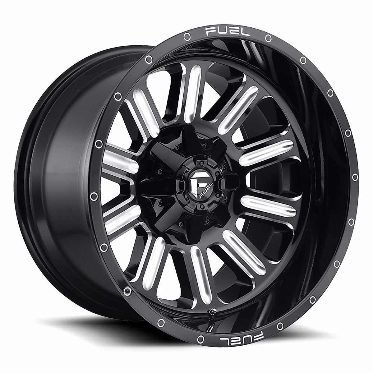 FUEL Hardline NBL-Gloss BLK MIL Wheel with Painted (17 x 9. inches /5 x 139 mm, 1 mm Offset)