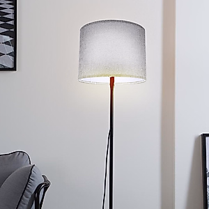 NOLITOY Drum Lampshade for Table Lamps Floor Lamp, 12.9 x 12.9 x 10 inch Linen Lamp Shade Medium Fabric Lamp Cover Handcraft Lampshade Replacement Grey