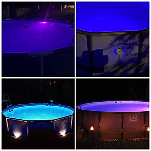 SEURON Magnetic Pool Wall Light, 1400 Lumens Color Changing Underwater Lighting with Remote Control, IP68 Waterproof, Magnetic Pool Light for Intex Above Ground Pools