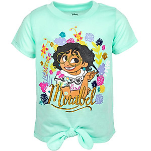 Disney Encanto Mirabel Little Girls Graphic T-Shirt and Bike Shorts Outfit Set Turquoise 7-8
