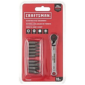 CRAFTSMAN Screwdriver Set, Ratcheting, Multi-bit 10-Piece (CMHT68008)