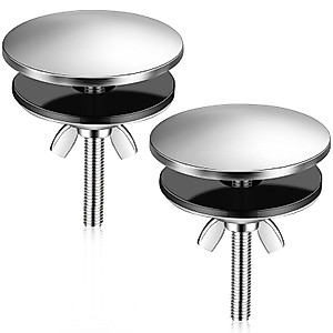2 Pieces 2 Inch Kitchen Sink Hole Cover Faucet Hole Cover Stainless Steel Kitchen Sink Tap Hole Plate Stopper Cover Blanking Metal Plug (Brushed Stainless Steel)