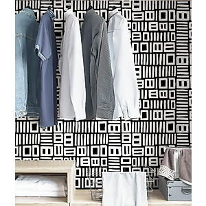 Black Pepper Paperie BPS4058 Traverse Peel & Stick Wallpaper, Black