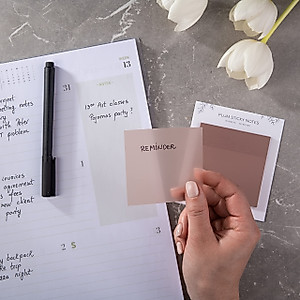 DiverseBee 50 Sheets Pastel Transparent Sticky Notes, 3x3” Clear Sticky Tabs, Translucent Page Flags Book Markers Stickers, Planner Accessories, Bible Journaling Study Office School Supplies (Plum)