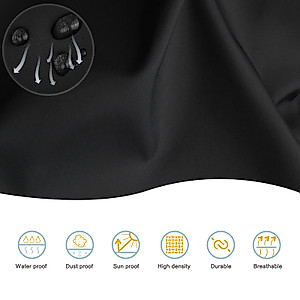 YOUSEEN Pan Bun Rack Cover,High Density Waterproof and Dustproof Bread Rack Cover,23" W x 28" D x 64" H,Bakery Single Rack Covers,Front Clear PVC,Black.