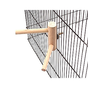 sleeri Small Parrot Perch Stand Wood Bird Stands Pet Parakeet Budgie Playstand Grinding Birdcage Cage Accessories