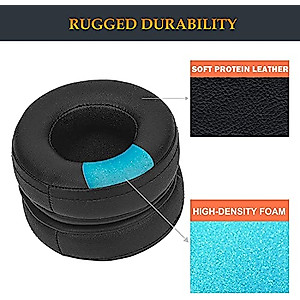 SOULWIT Professional Replacement Earpads Cushions for Skullcandy Hesh & Hesh 2 Wireless Over-Ear Headphones, Ear Pads with Softer Leather, Noise Isolation Foam, Added Thickness (Black)