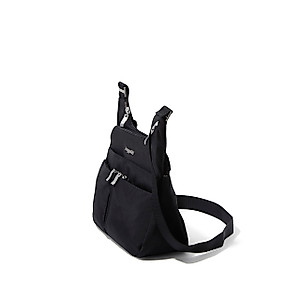 Baggallini womens Over Crossbody Cross Body Handbag, Black/Sand, One Size US