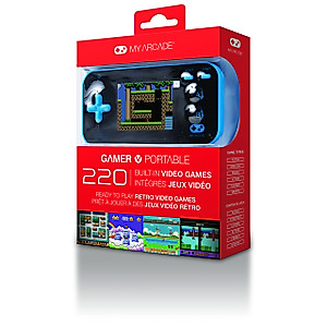 My Arcade Gamer V Portable - Handheld Gaming System - 220 Retro Style Games - Lightweight Compact Size - Battery Powered - Full Color Display - Volume Buttons - Blue
