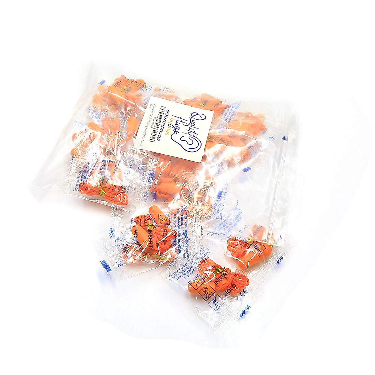 20 Pair Foam Ear Plugs with Cord - Soft & Comfortable Disposable Ear Protection - Individually Wrapped with Noise Cancelling up to 32dB - Ideal for Sleeping Construction Shooting Sports Mowing