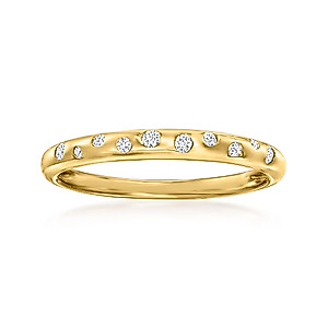 RS Pure by Ross-Simons 0.10 ct. t.w. Diamond Dotted Ring in 14kt Yellow Gold. Size 7