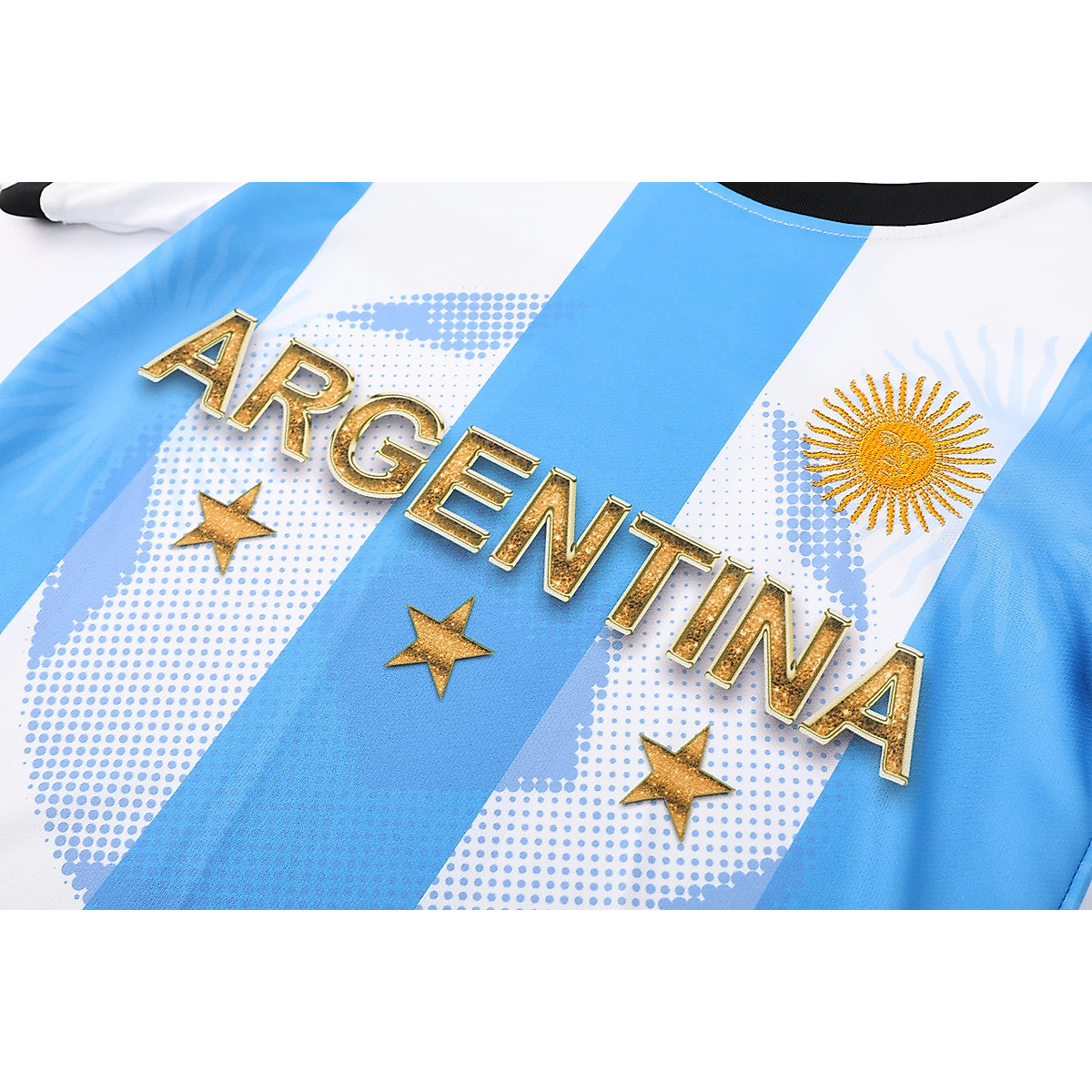 Argentina World Champions Edition Sports Soccer Football Boys Kids Youth Jersey Shirt Kit Set (Size-28 (10-11 Years))