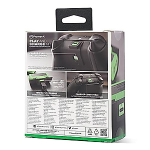 PowerA Play & Charge Kit for Xbox Series X|S and Xbox One Wireless Controller, Xbox Controller Battery Pack, Rechargeable Battery, Officially Licensed for Xbox