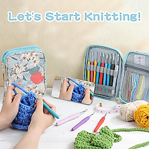 Mayboos 96 Pack Crochet Hooks Set, Ergonomic Knitting Needle Weave Yarn Kits with Storage Case and Crochet Needle Accessories, Crochet Needles Kit for Beginners and Experienced Crochet Hook Lovers